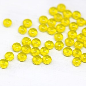 Transparent Yellow Czech Glass Beads Spacers, Bright Yellow Gemstone ...