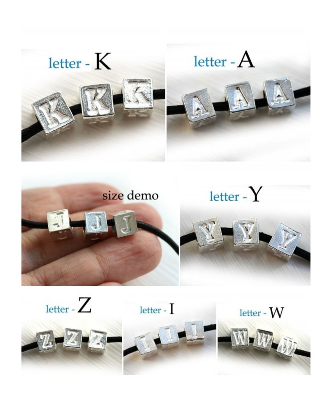Alphabet Letter Beads Silver Letter W 7mm Metal Letters | Etsy