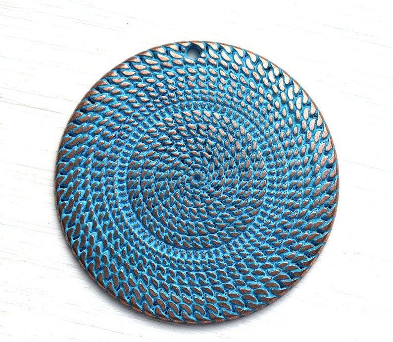 50mm Extra Large Heavy Round Pendant Circle Disk Blue - Etsy