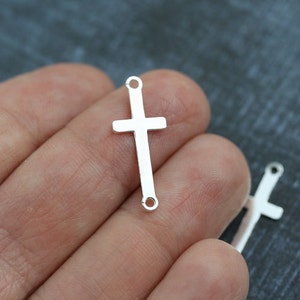 Silver Cross Connector Link, Sterling Silver Cross, 925 Silver ...