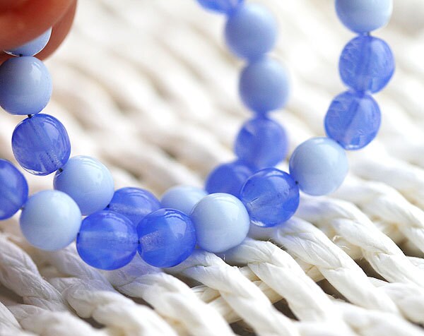 Periwinkle Blue Beads MIX 6mm Rounds Druk Czech Beads Glass - Etsy