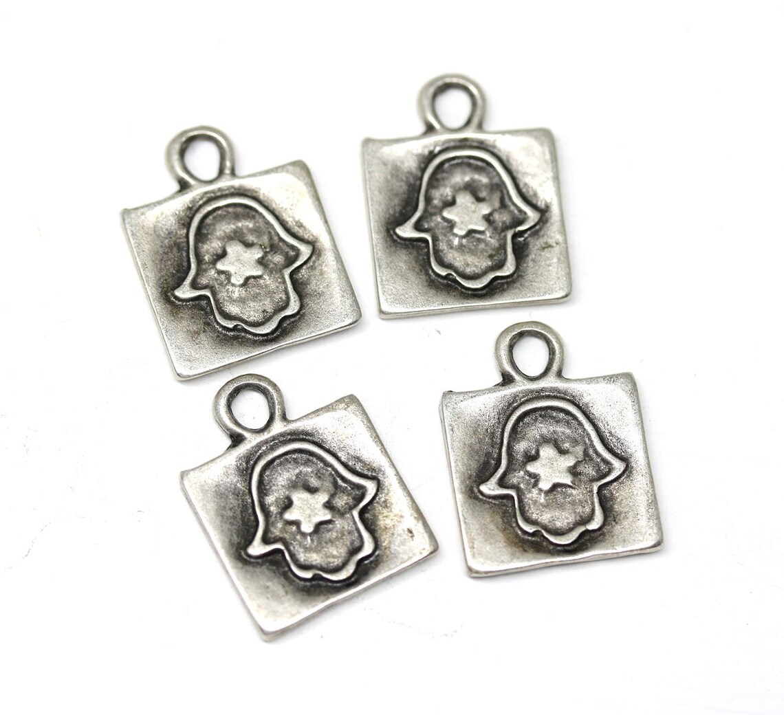 Antique Silver Hamsa Hand Charms Healing Hand Pendant Hand - Etsy