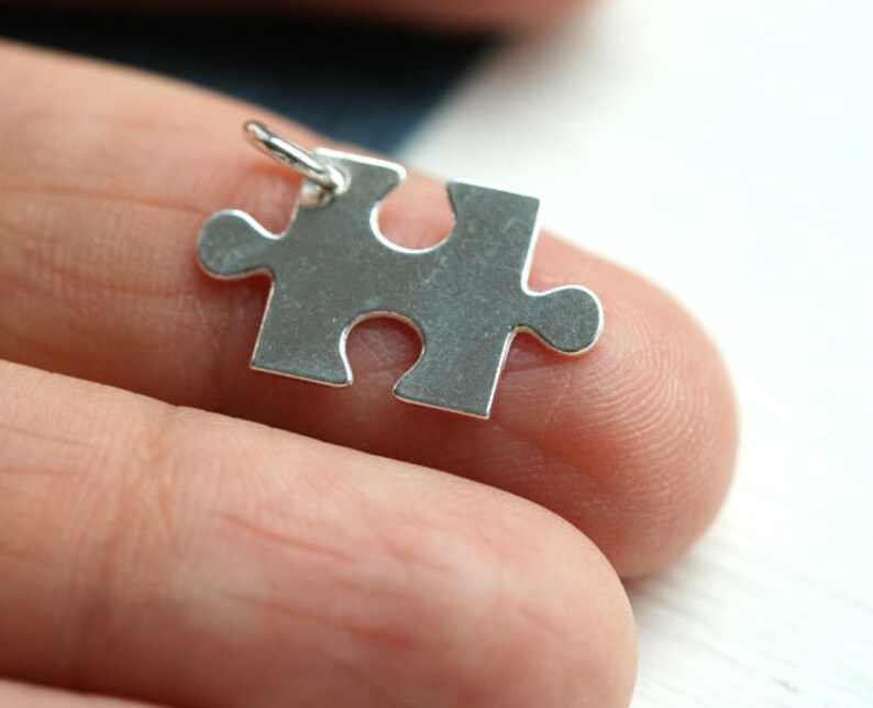 Silver Puzzle Charm 925 Sterling Silver Puzzle Piece Pendant - Etsy