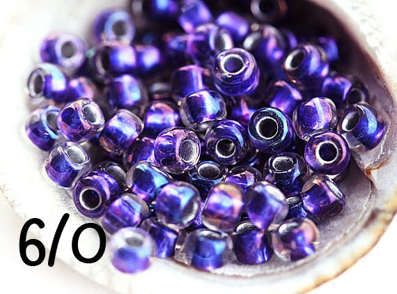 Purple blue TOHO seed beads size 6/0 Inside Color Rainbow | Etsy