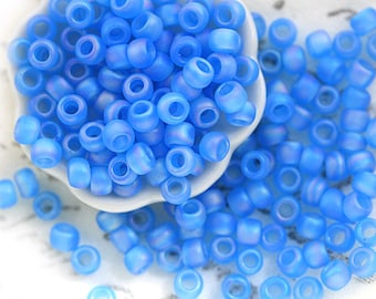 Blue Toho Seed Beads Size 11/0, Inside Color Frosted Aqua Purple Lined ...