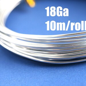 18 Gauge Wire - 1mm Thick - Aluminum Craft Wire, Silver Color, 10m Roll ...
