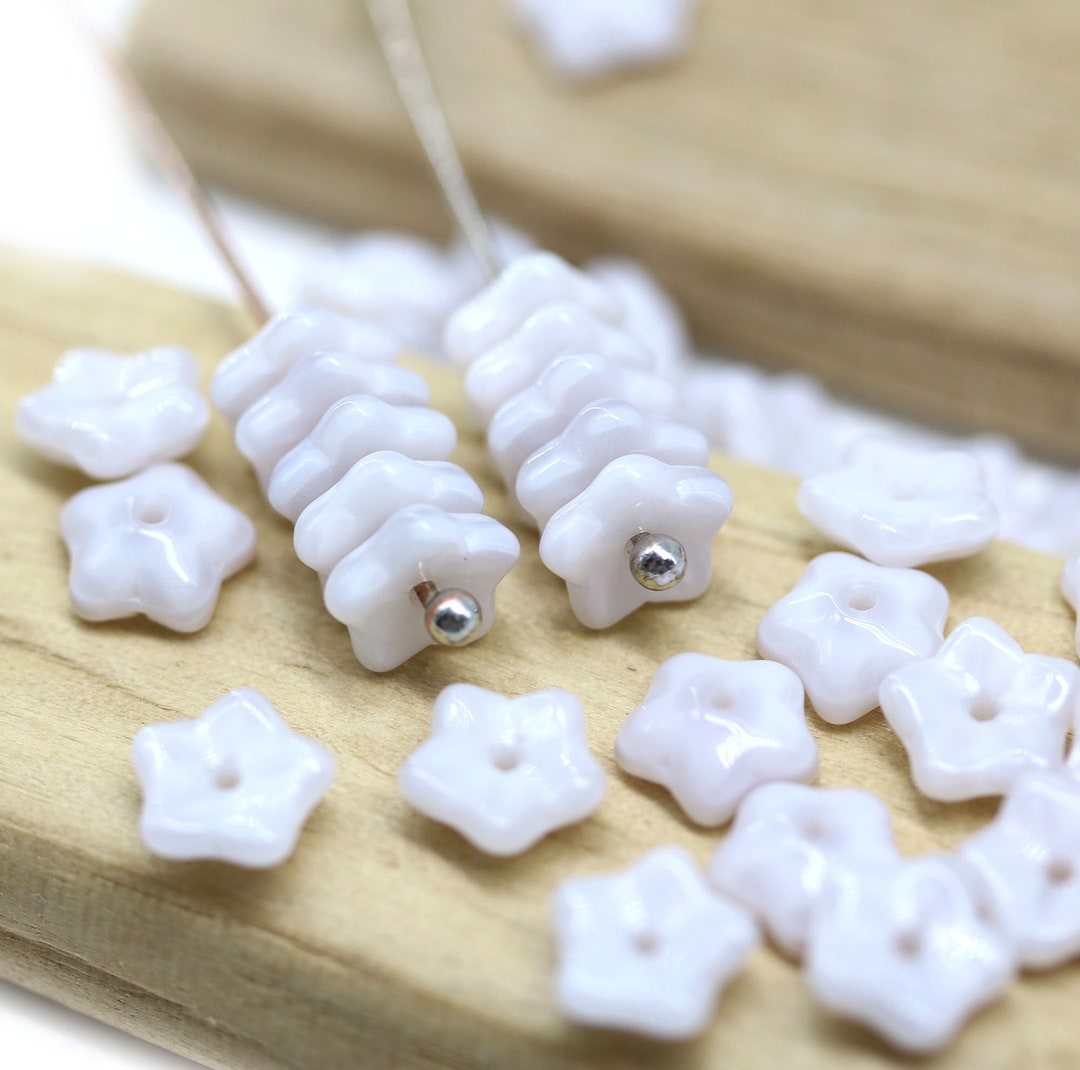 7mm Pale Lilac Czech Glass Flower Bead Caps - 50pc - Etsy