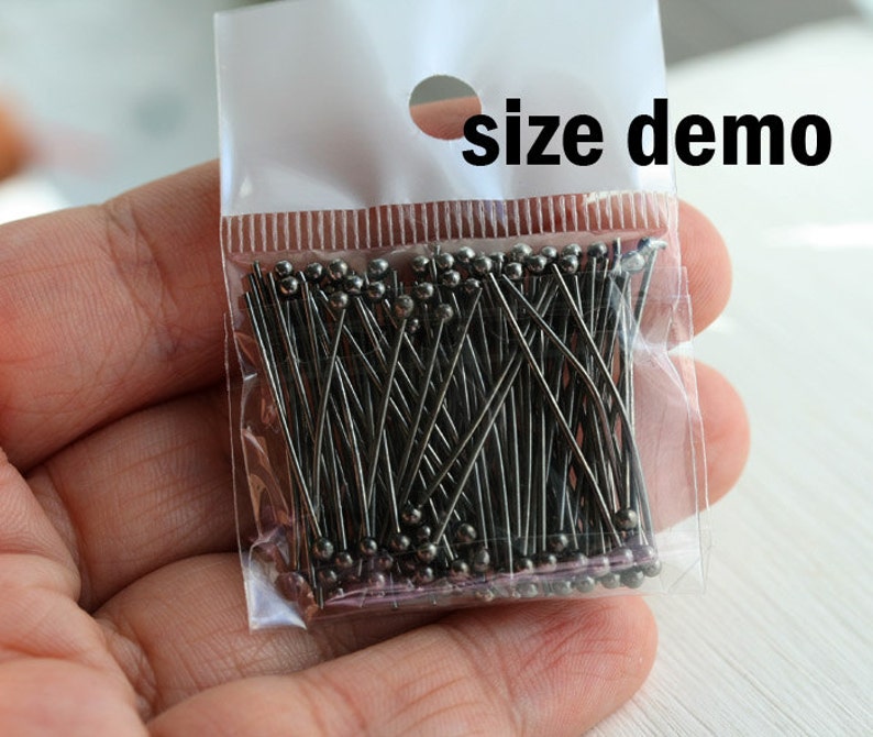 100pc Gunmetal ball pin 1 inch 21Ga wire brass headpins for | Etsy