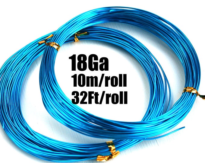 18 Gauge Wire 1mm Thick Bright Blue Aluminum Craft Wire 10m - Etsy