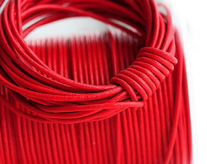 1.5mm Round Leather Cord - Bright Red Leather Cord - 10 Feet, LC053 - Etsy