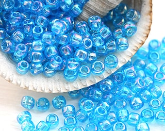 Blue Toho Seed Beads Size 11/0, Inside Color Frosted Aqua Purple Lined ...