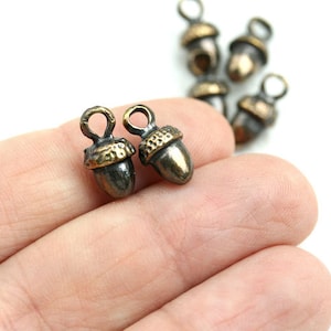 Antique Brass Acorn Metal Charms, Greek Metal Casting Small Acorn Beads ...
