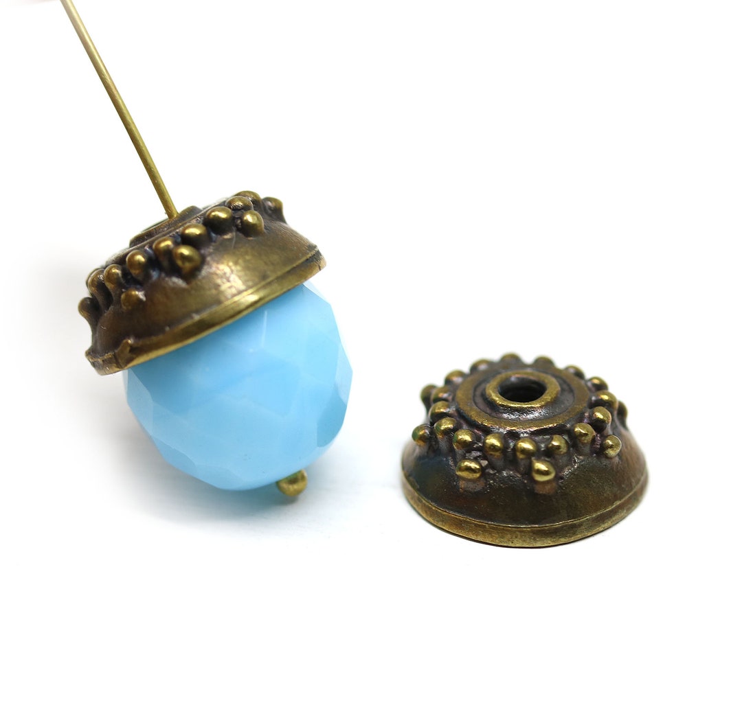 Antique Brass Large Bead Caps Rustic Big Bead Caps for Jewelry Making ...