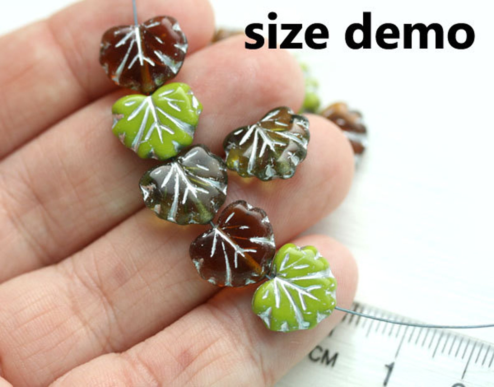 20pc Crystal Clear Fancy Maple Leaf Czech Glass Beads for Jewelry ...