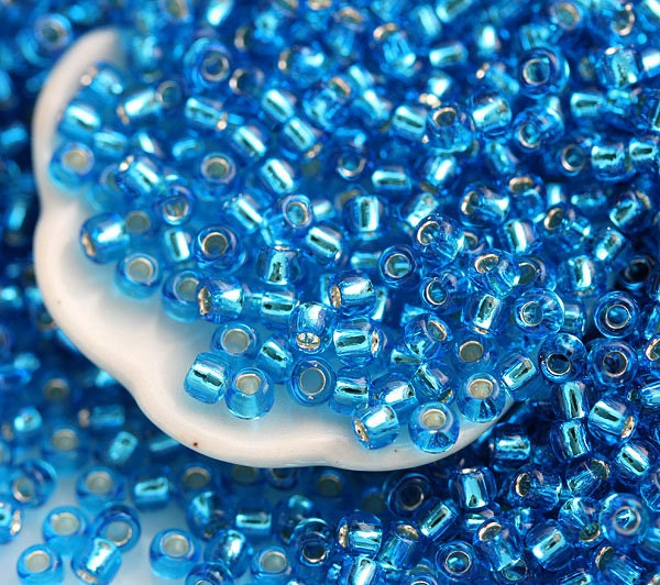 Blue TOHO seed beads size 11/0 Silver Lined Aquamarine N 23C | Etsy