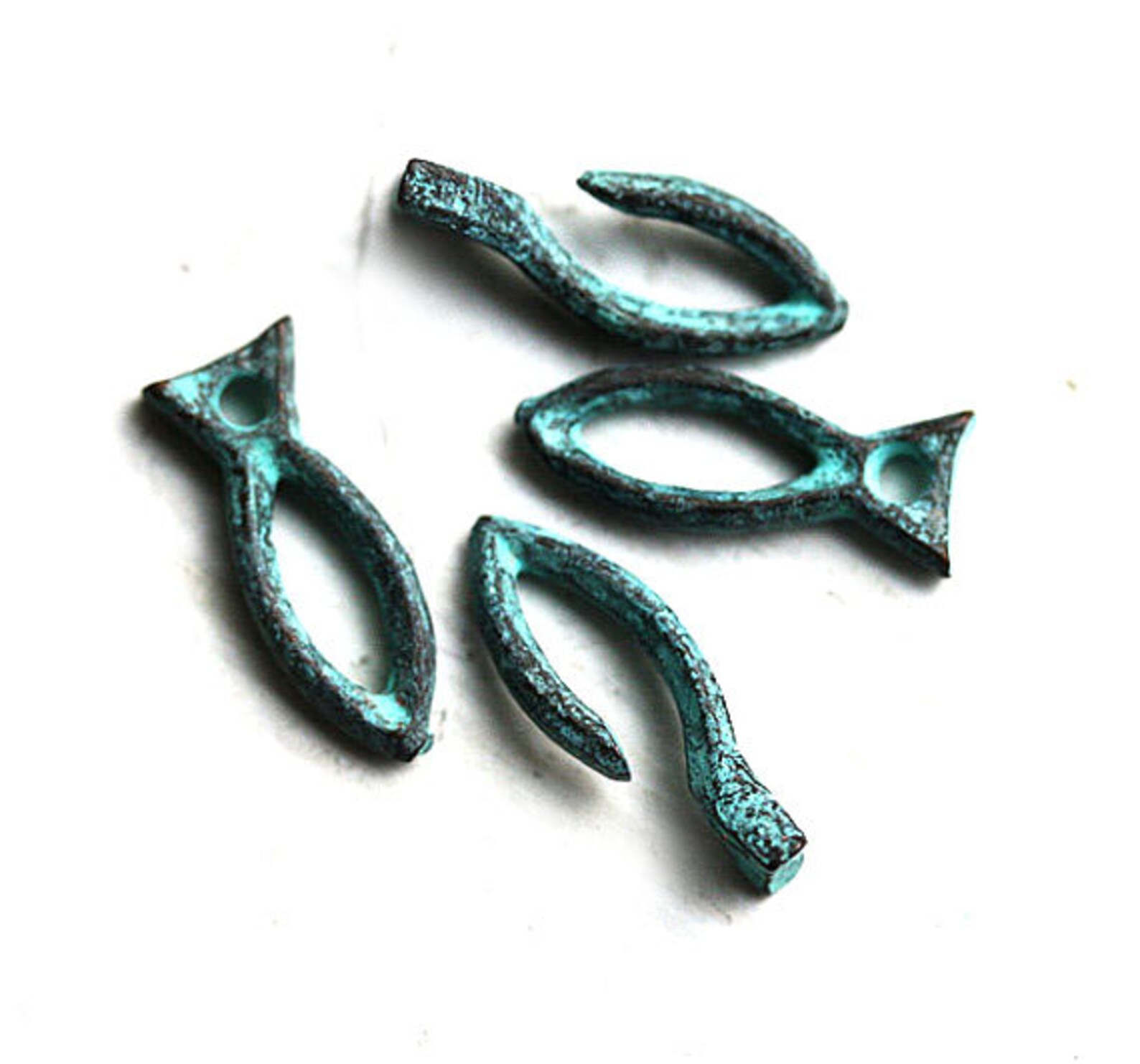Hook and Eye Fish Clasp Verdigris Patina on Copper Greek - Etsy