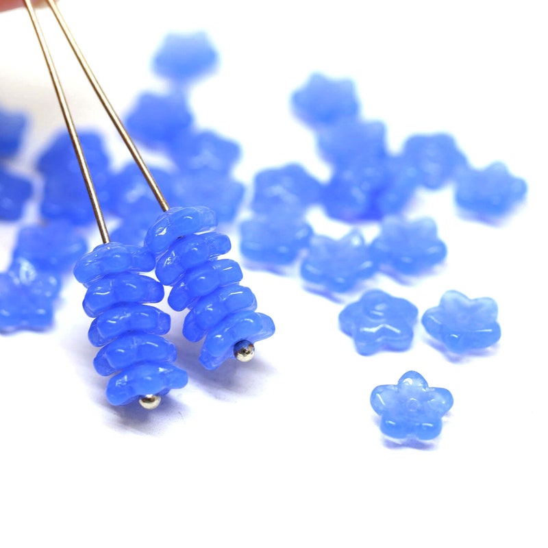 Blue Flower Beads - Etsy