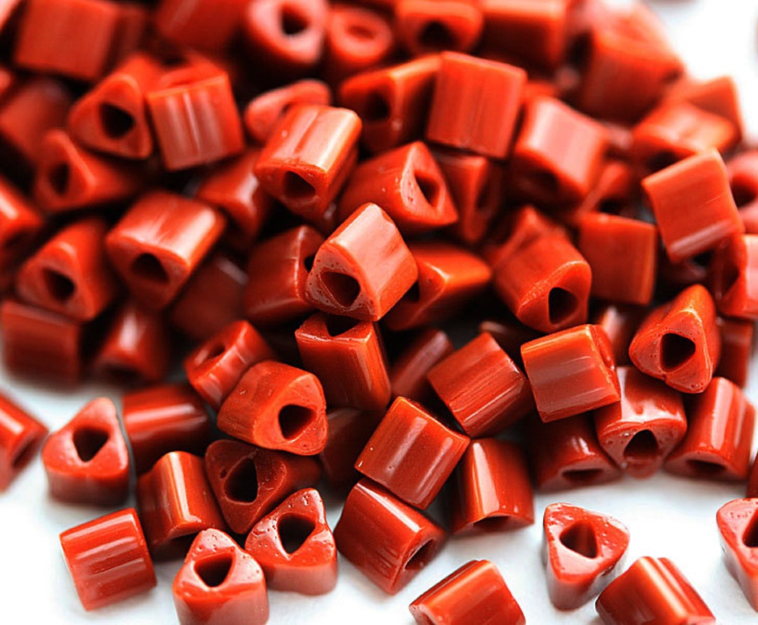 TOHO Brown Seed Beads, Triangle Size 8/0, Opaque Terra Cotta N 46L ...