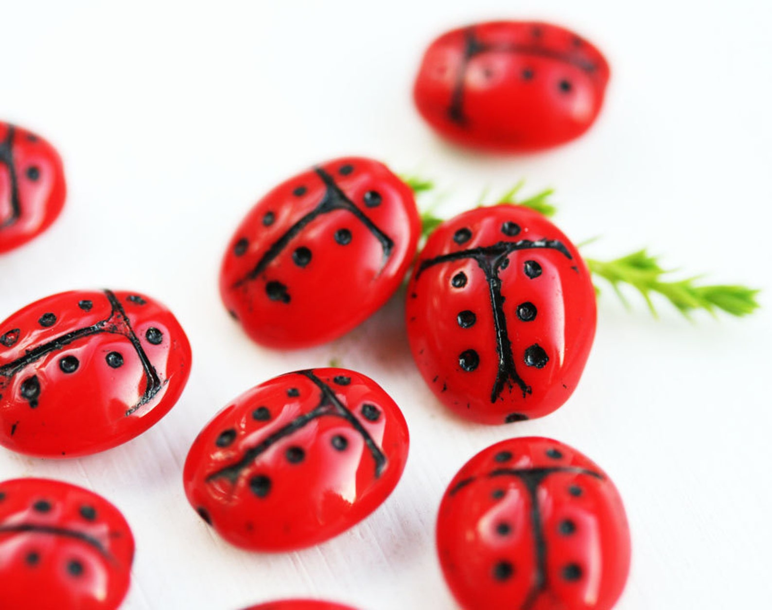 10pc Extra Large Red Ladybug Beads 13x11mm Czech Glass - Etsy