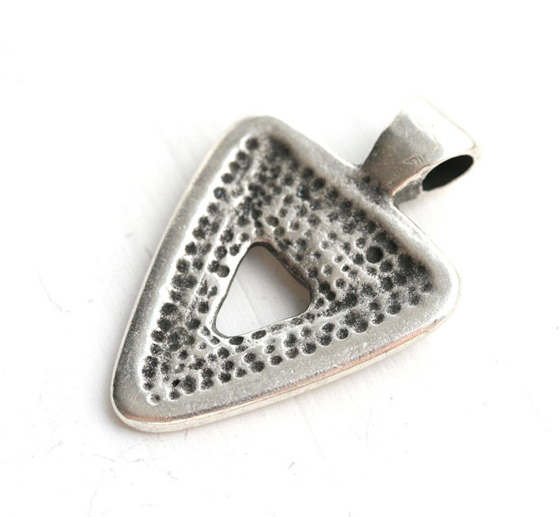 Antique Silver Triangle Pendant Ancient Symbols Metal Greek - Etsy