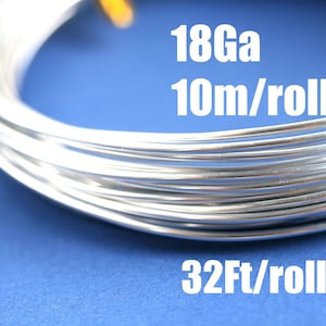 18 Gauge Wire - 1mm Thick - Aluminum Craft Wire, Silver Color, 10m Roll ...