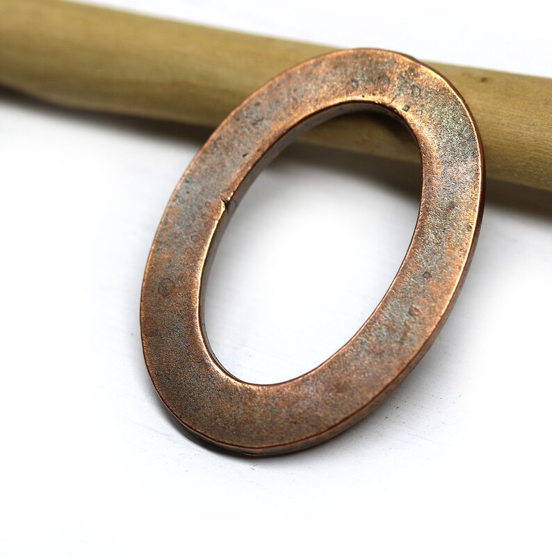 Antique Copper Large Oval Pendant Bead Copper Oval Ring Greek - Etsy