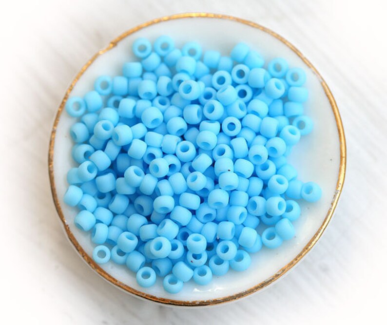 Matte Blue Seed Beads TOHO Size 8/0 Opaque Frosted Blue - Etsy