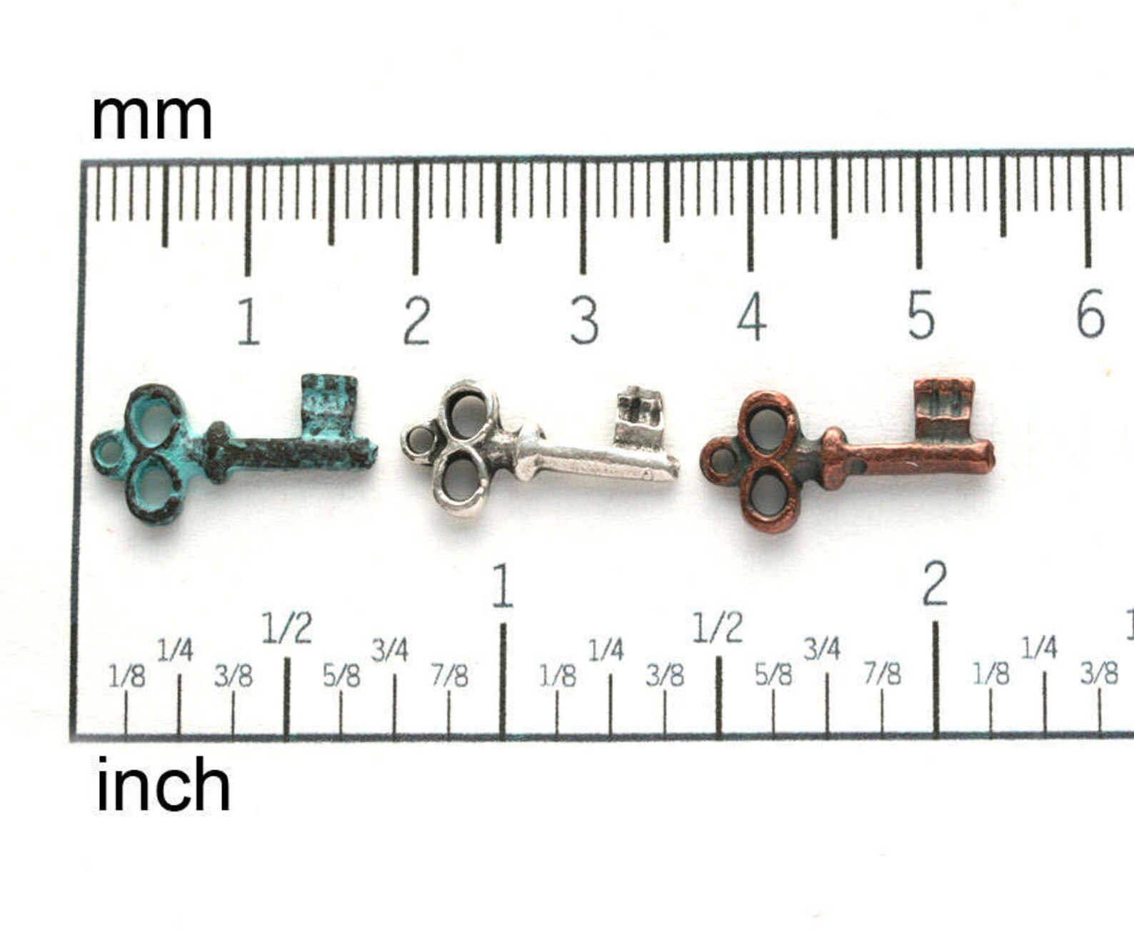 Antique Silver Skeleton Key Charms Small Silver Key Beads - Etsy