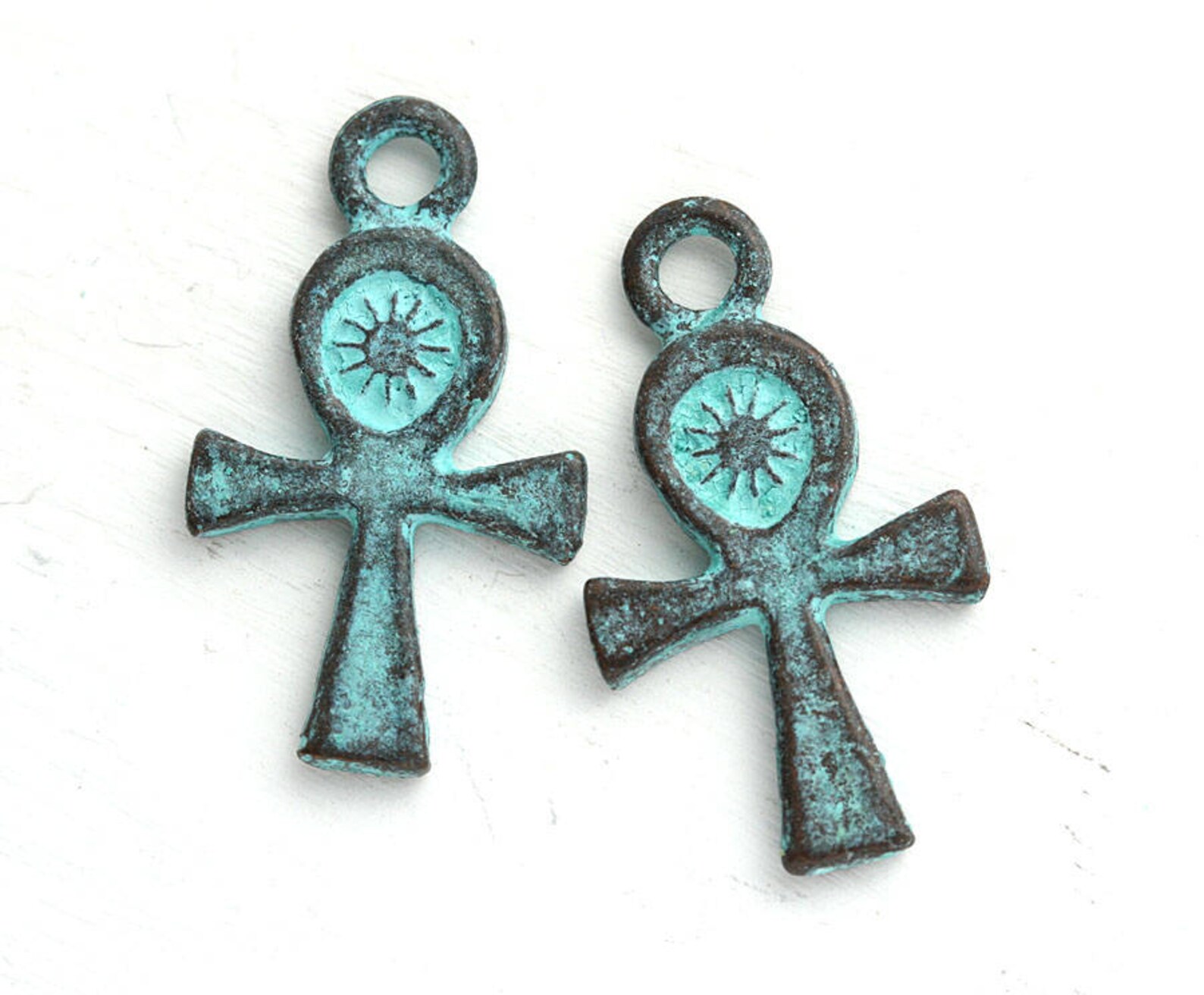 Ankh Patina Charms Egyptian Symbol of Life Cross With Loop | Etsy