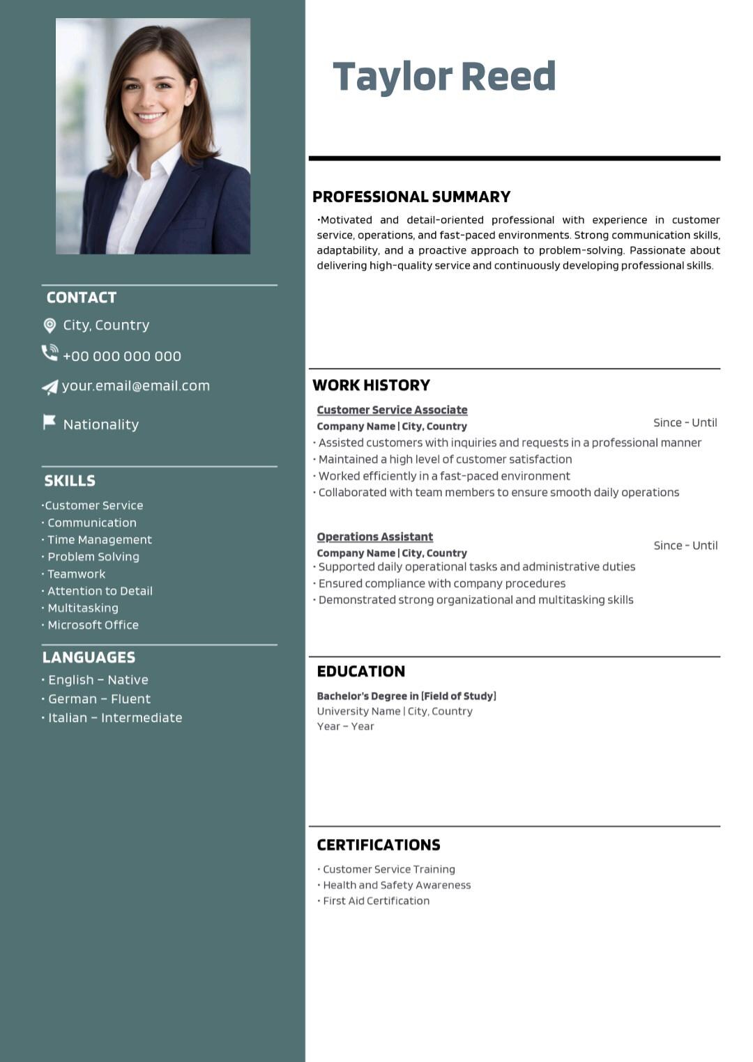 Modern Resume Template | Editable Canva CV & Cover Letter (instant ...