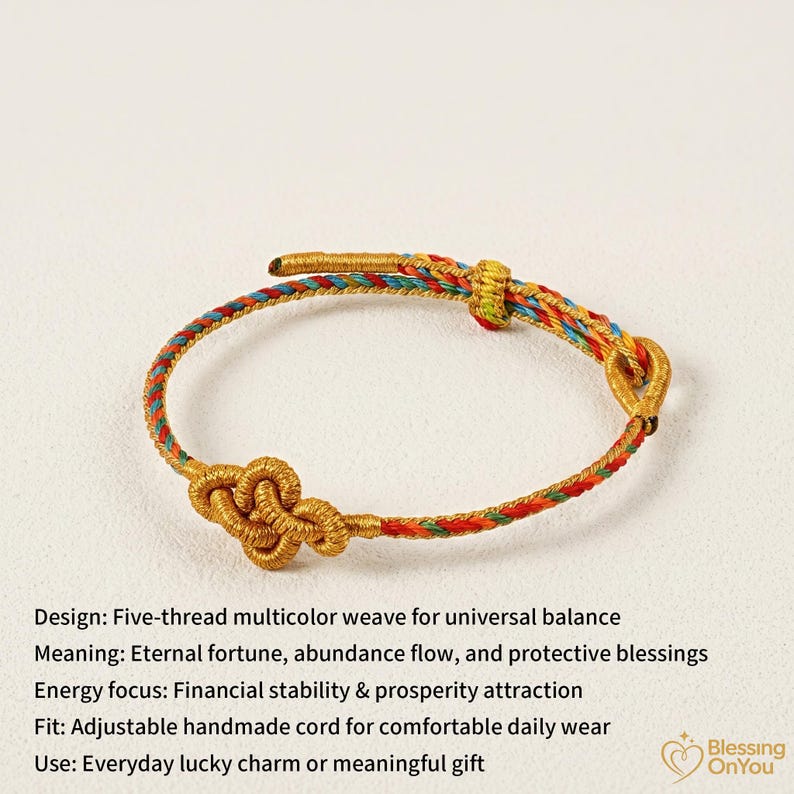 Lucky Red String Bracelet, Handwoven Adjustable Cord, Wealth ...