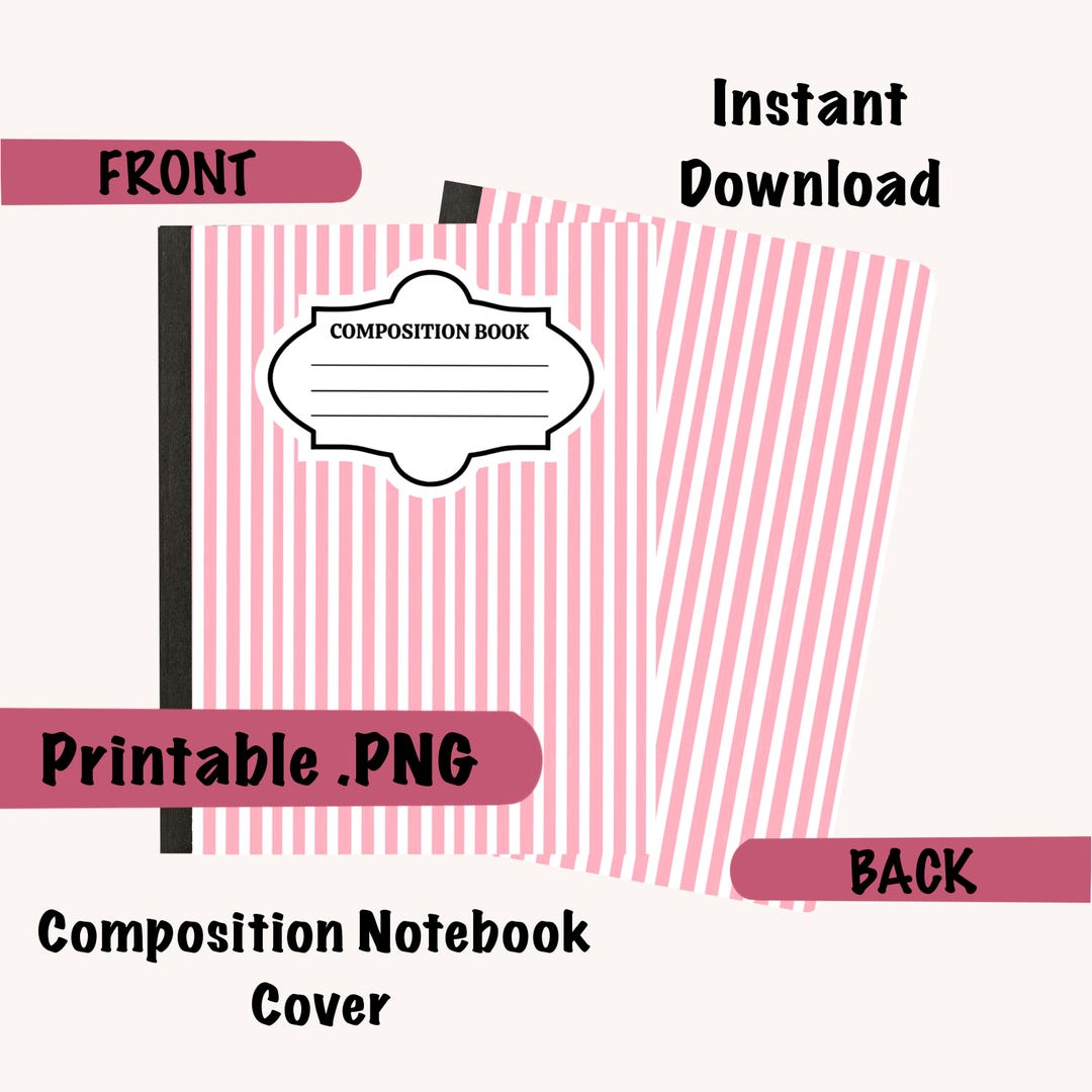 Printable Composition Notebook PNG Back to School Personal Notebook ...