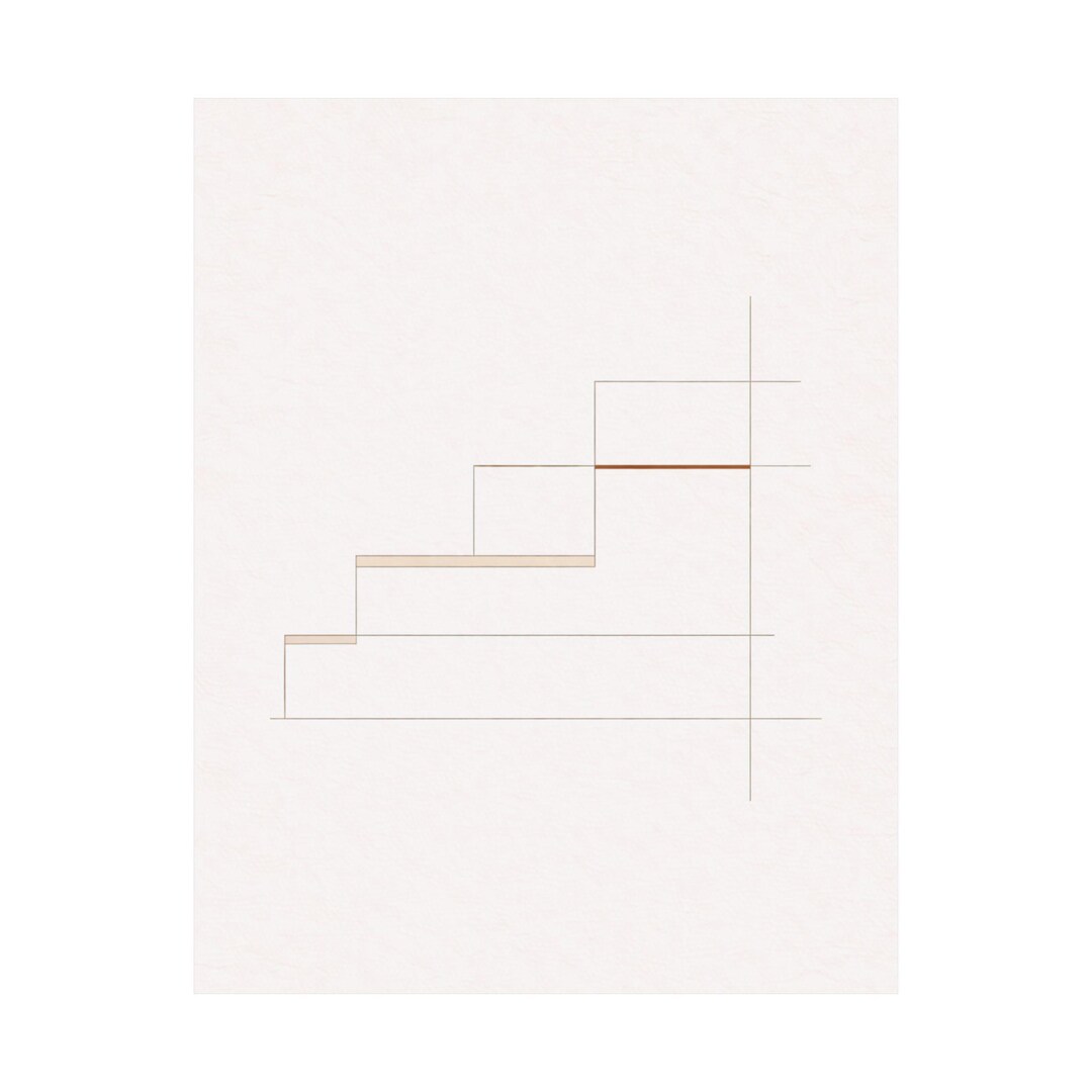 Minimal Stair Line Art Poster | Matte Vertical Poster - Etsy