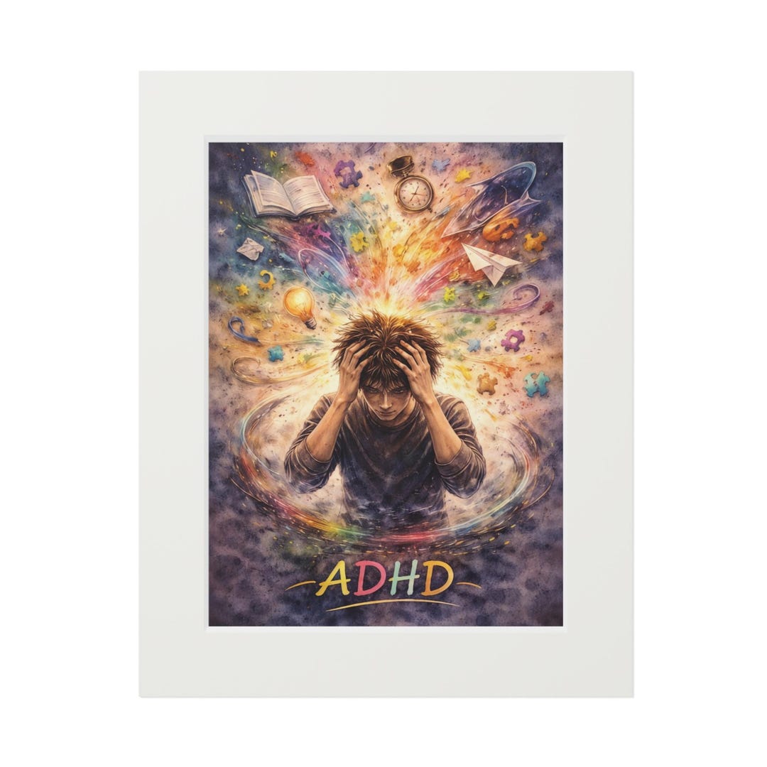 ADHD Wall Art Print | Neurodiversity & Mental Health Artwork ...