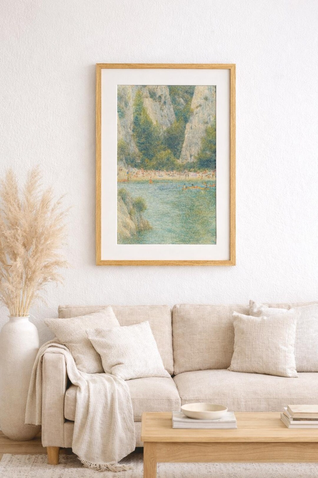 Calanques Cassis Lagoon Watercolor Print – Serene Beach Landscape ...
