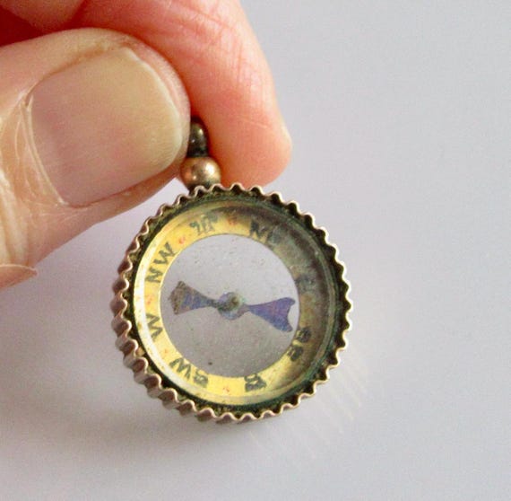 Rare Victorian 9ct Gold Working Compass Charm or Pend… - Gem