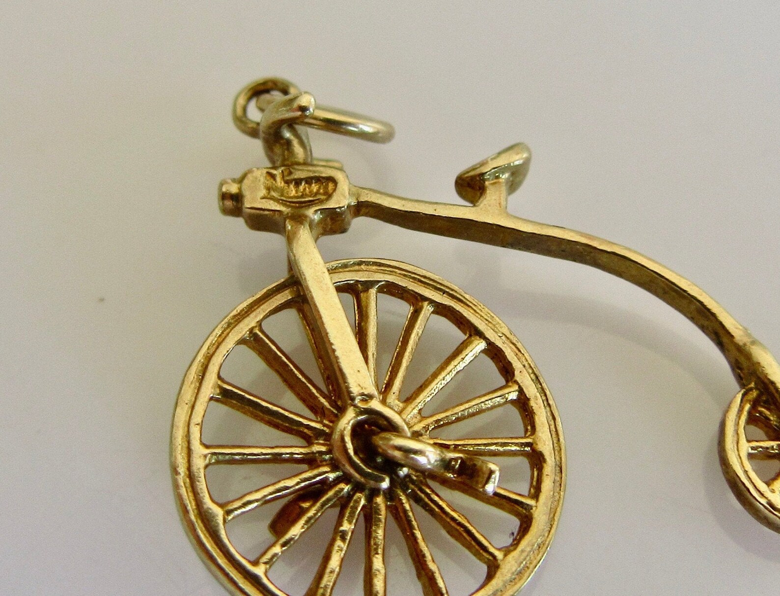 Nuvo 9ct Gold Penny Farthing Cycle Charm Moves | Etsy