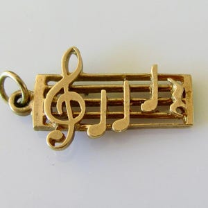 9ct Gold Musical Notes Vintage Charm or Pendant - Etsy