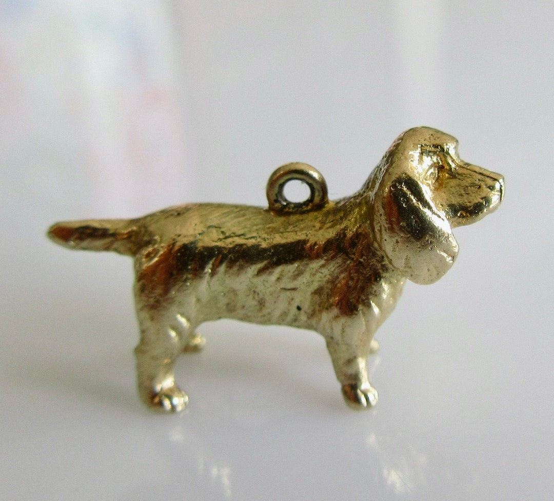 Vintage 9ct Gold Spaniel Dog Charm or Pendant - Etsy