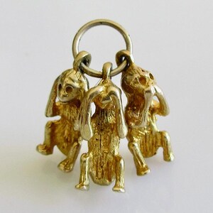 Solid 9ct Gold Three Wise Monkeys Charm or Pendant - Etsy