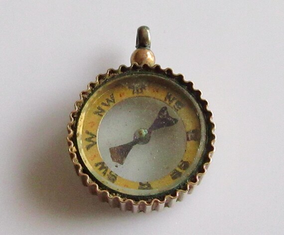 Rare Victorian 9ct Gold Working Compass Charm or Pend… - Gem
