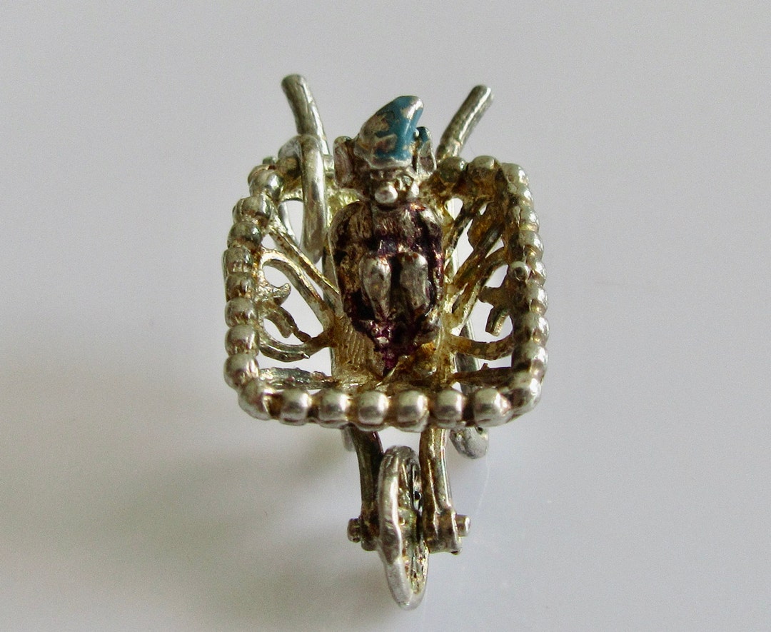 Large Sterling Pixie in a Wheelbarrow Charm Moves - Etsy