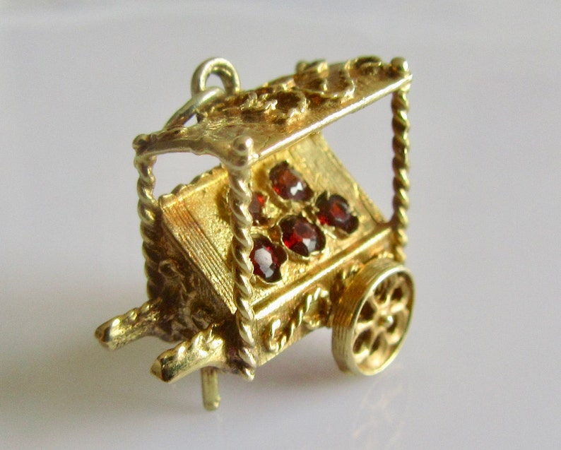 Nuvo Gold Market Stall 9ct Gem Set Charm - Etsy