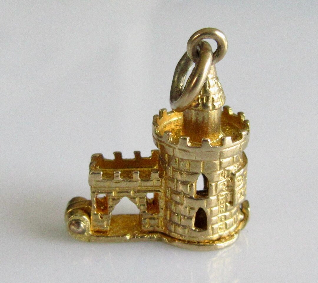 9ct Gold Bloody Tower and Chopping Block Opening Charm - Etsy