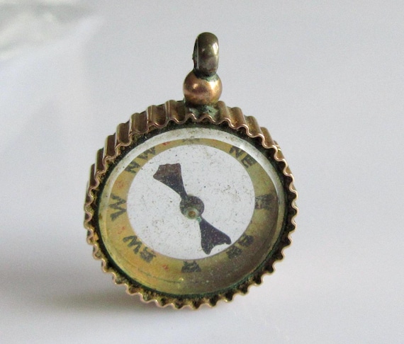 Rare Victorian 9ct Gold Working Compass Charm or Pend… - Gem