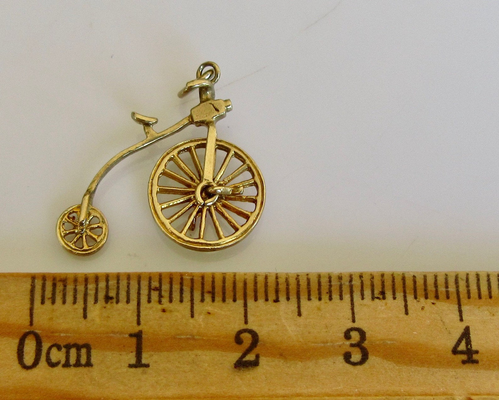 Nuvo 9ct Gold Penny Farthing Cycle Charm Moves | Etsy