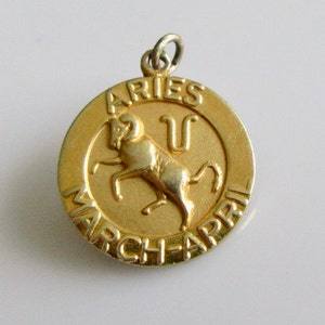 9ct Gold Aries the Ram Zodiac Star Sign Pendant or Charm - Etsy