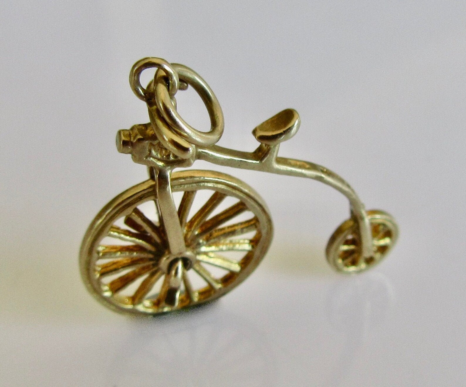 Nuvo 9ct Gold Penny Farthing Cycle Charm Moves | Etsy