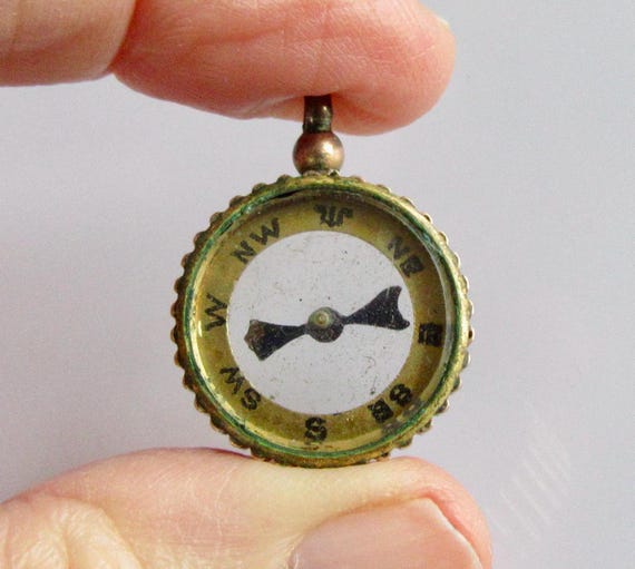 Rare Victorian 9ct Gold Working Compass Charm or Pend… - Gem