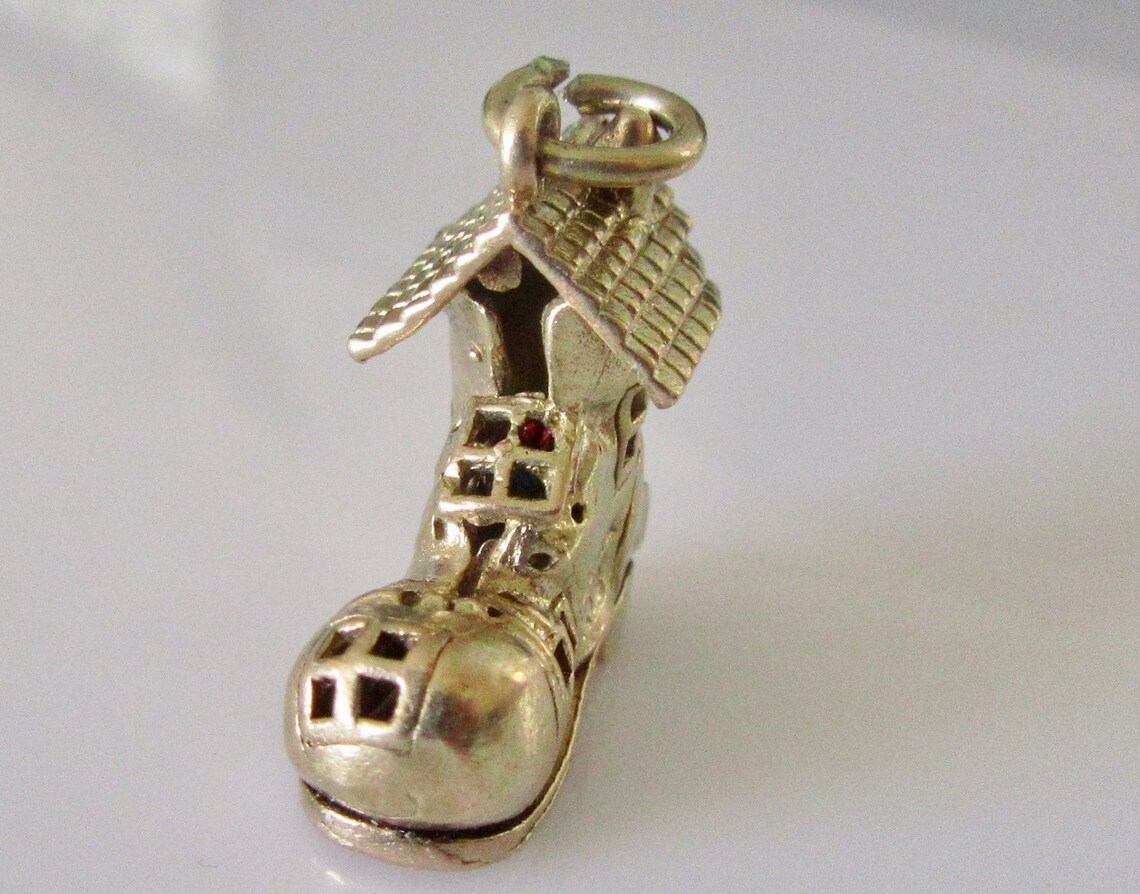 Large 9ct Gold Boot and Family Opening Enamel Charm or Pendant | Etsy UK